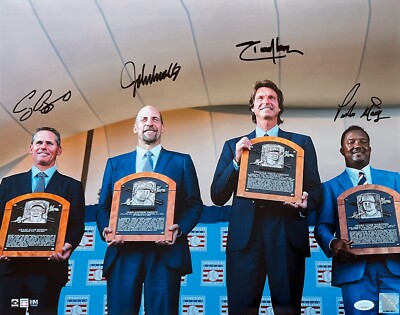 Biggio Smoltz Johnson Martinez HOF 2015 Class Signed Auto 16x20 Photo ...