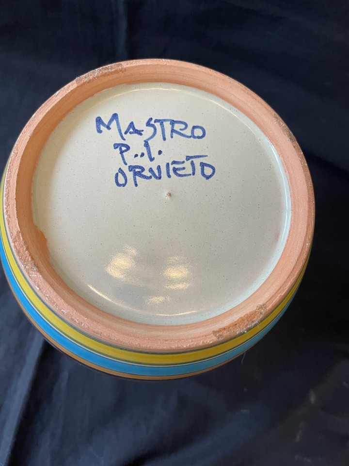 MCM Artist Signed Mastro Paolo Orvieto Italy STUDIO ART POTTERY Ceramic ...