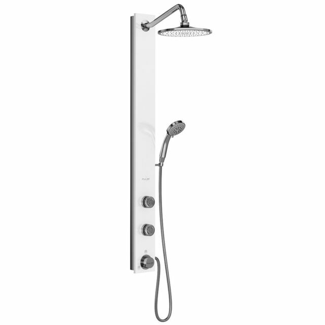 Pulse 1021-W Aloha Shower Spa White Glass Spray Shower Panel System for ...