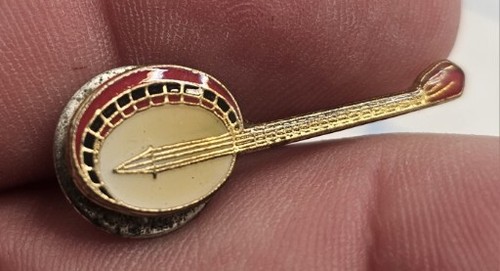 VTG Lapel Pinback Hat Pin Gold Tone Banjo Musical Instrument Pin | eBay