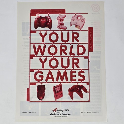 EB Games World Xbox PS1 Dreamcast N64 GameBoy PC Print Ad/Poster Promo ...