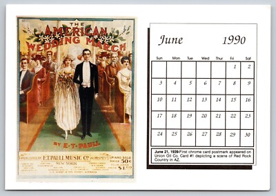 Postcard Art Calender June 1990 American Wedding March 14B | eBay