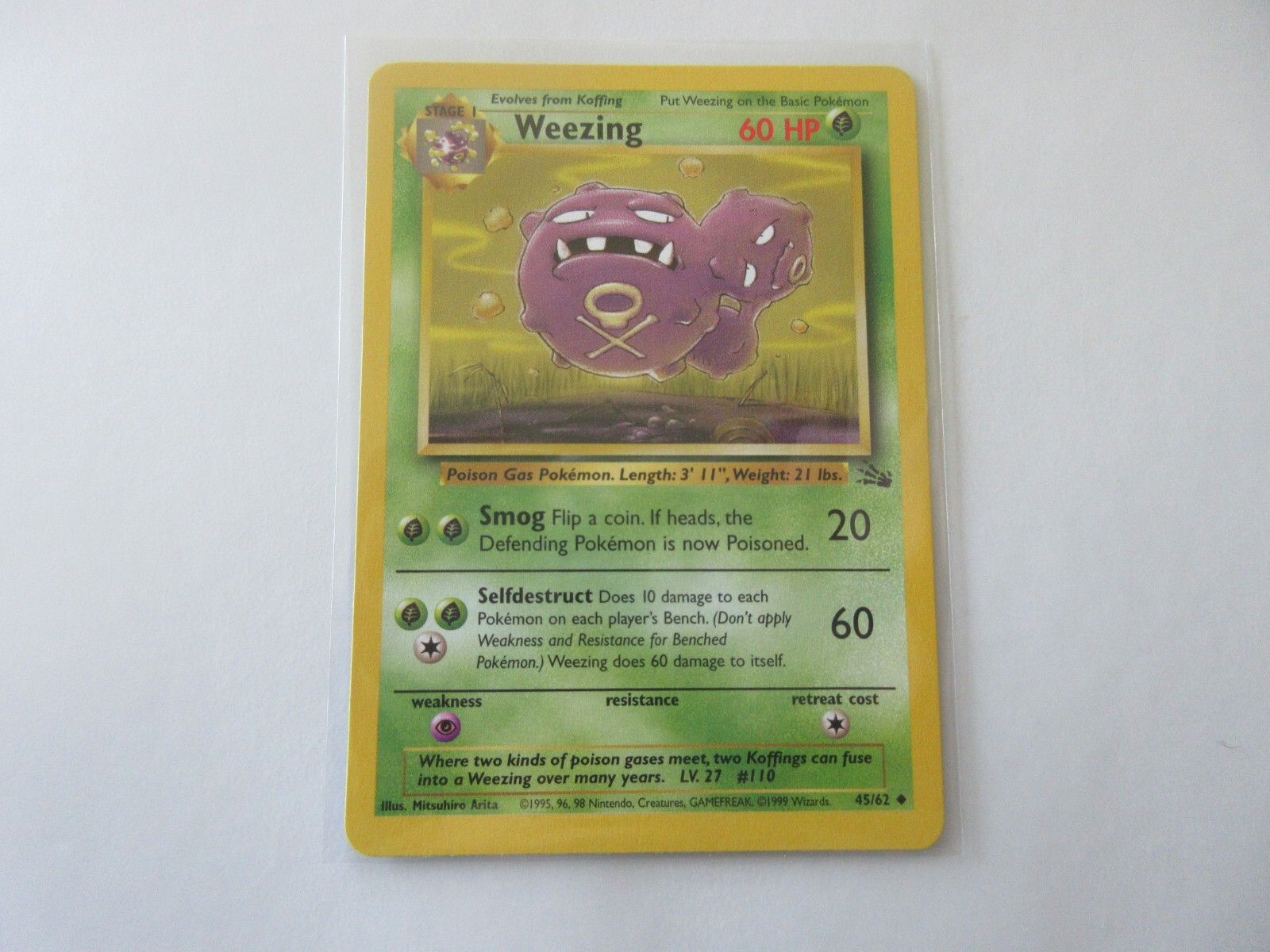 Weezing Fossil Pokemon Card LP | eBay