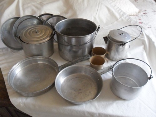 Vintage Mirro Aluminum Nesting Camp Cooking Set | eBay