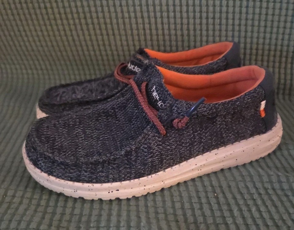 Boys Size 3 Navy Orange Hey Dude Shoes Barely Worn EUC | eBay