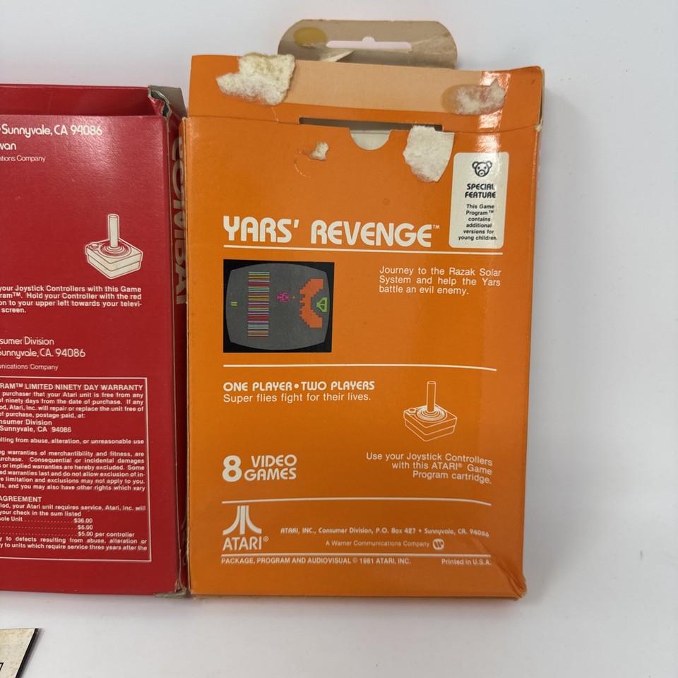 Atari 2600 Space Invaders Keystone Kapers Combat Yars Revenge CIB Box ...