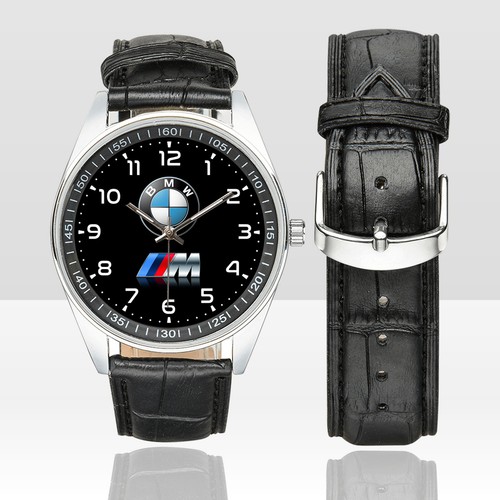 BMW M Logo Men's Casual Leather Strap Watch | eBay