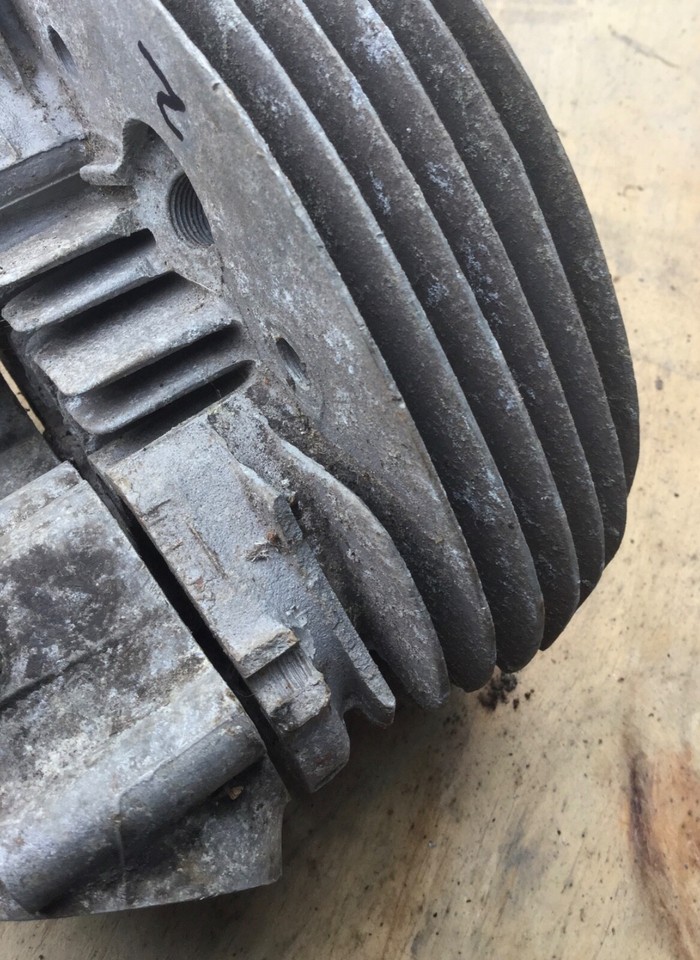 BSA C15 cylinder head And rocker box. No 2. Some small fin damage ...