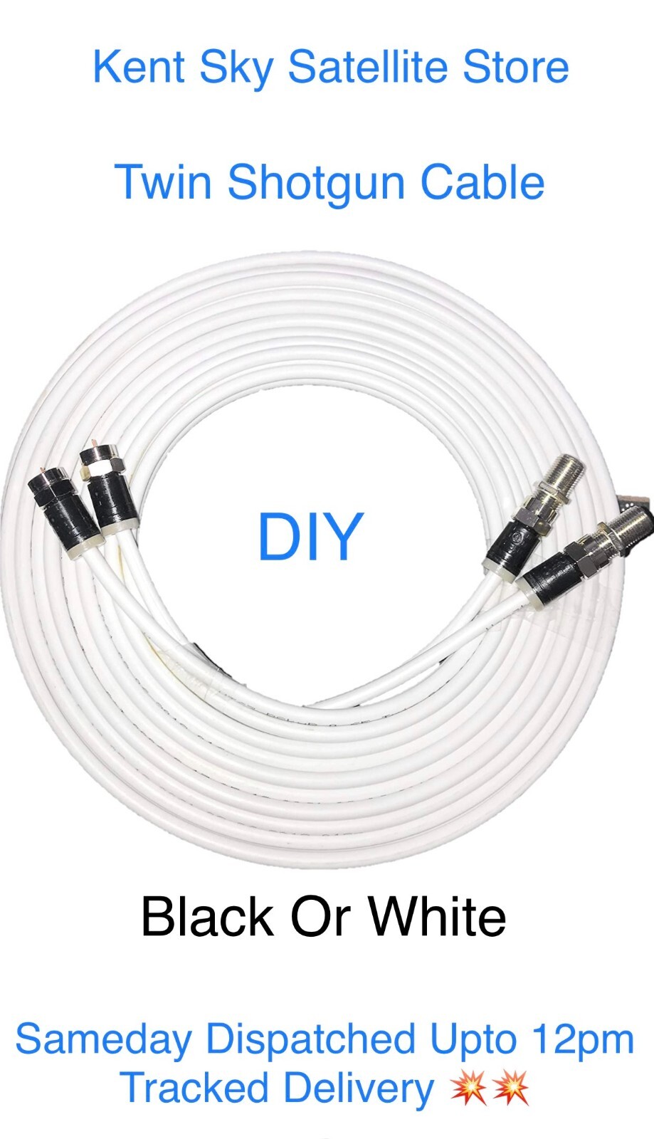 Sky Cable Extension Sky Q Sky+Hd Twin Coax Satellite Sky Lead Shotgun ...