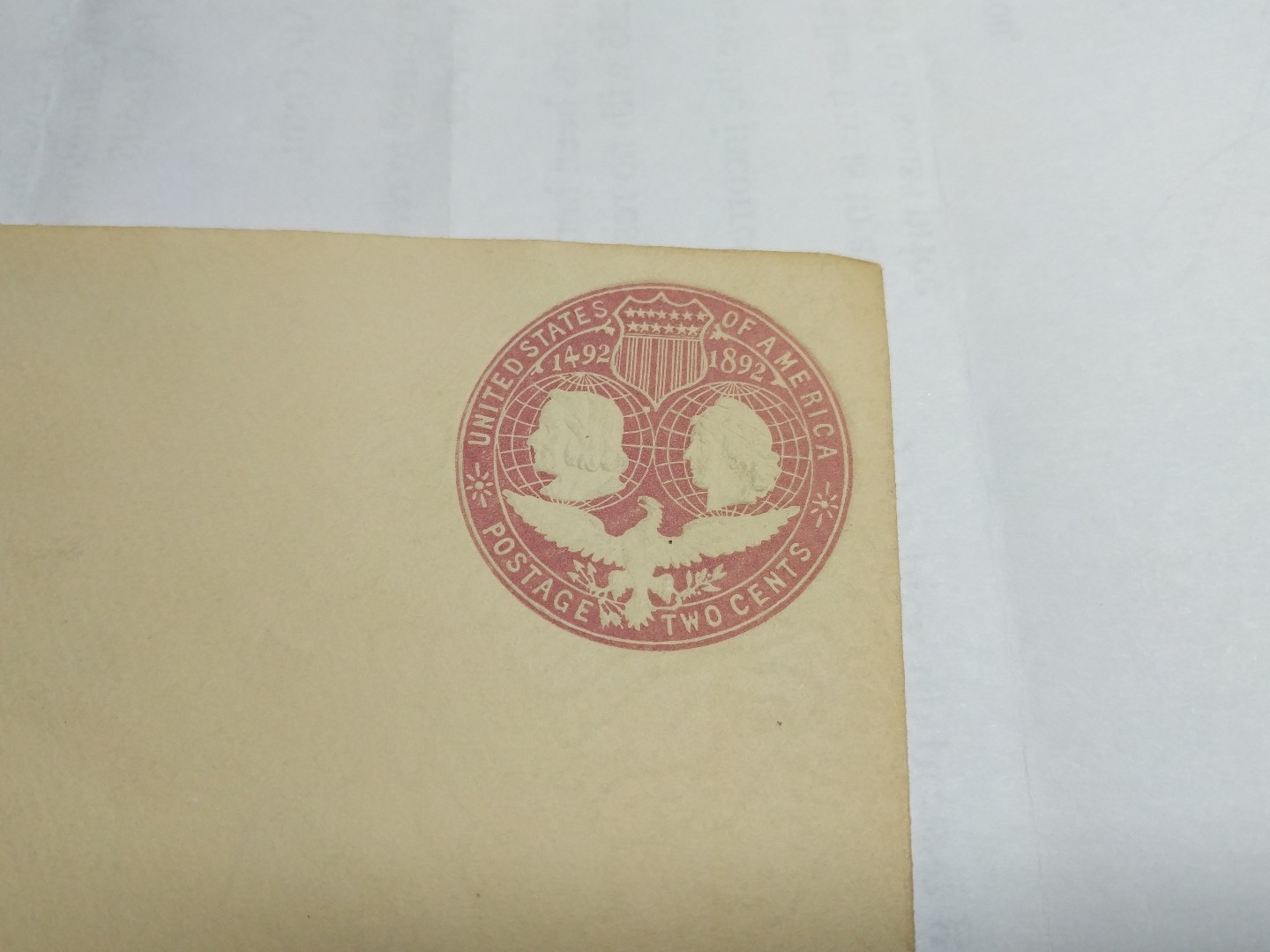 1892 US Two Cent Embossed Columbian Exposition Envelope, *SHIPS FREE ...