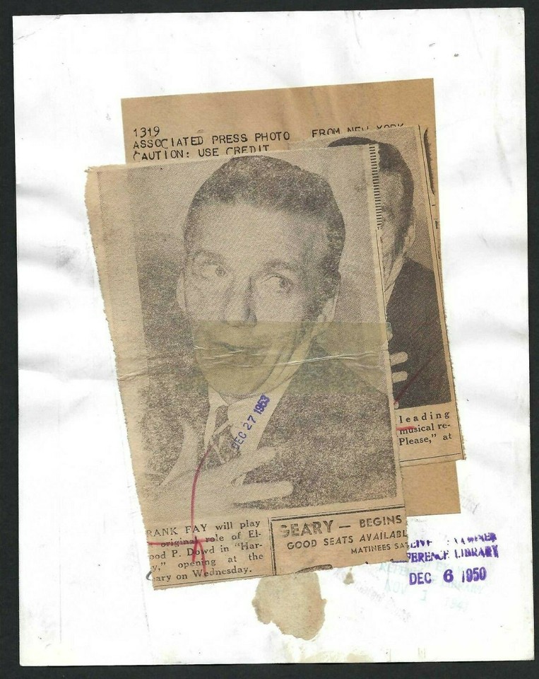 HOLLYWOOD FRANK FAY ACTOR VINTAGE ORIGINAL 1950 PORTRAIT PHOTO | eBay