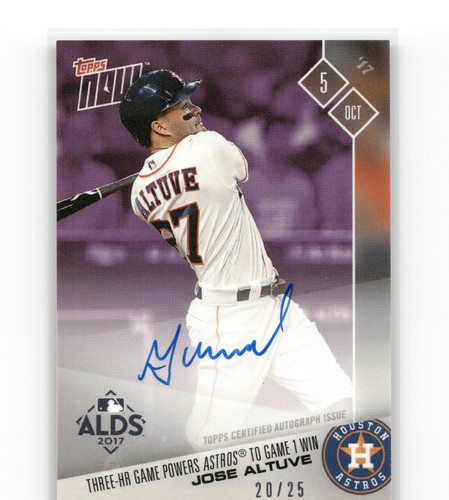 JOSE ALTUVE Autographed 2017 Topps Now #703C PURPLE 20/25 Signed ALDS 3 ...