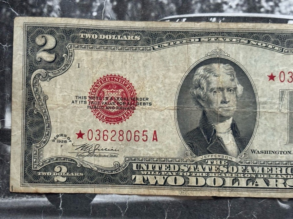 Two Dollar bill 1928 USA Genuine United states Note 2 Dollars Star ...