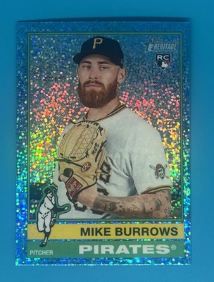 2025 Topps Heritage Blue Sparkle #328 Mike Burrows Pirates Rookie | eBay