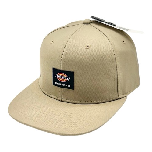 Dickies Hat Cap Snapback Tan OSFA Flat Bill Logo Patch Workwear | eBay