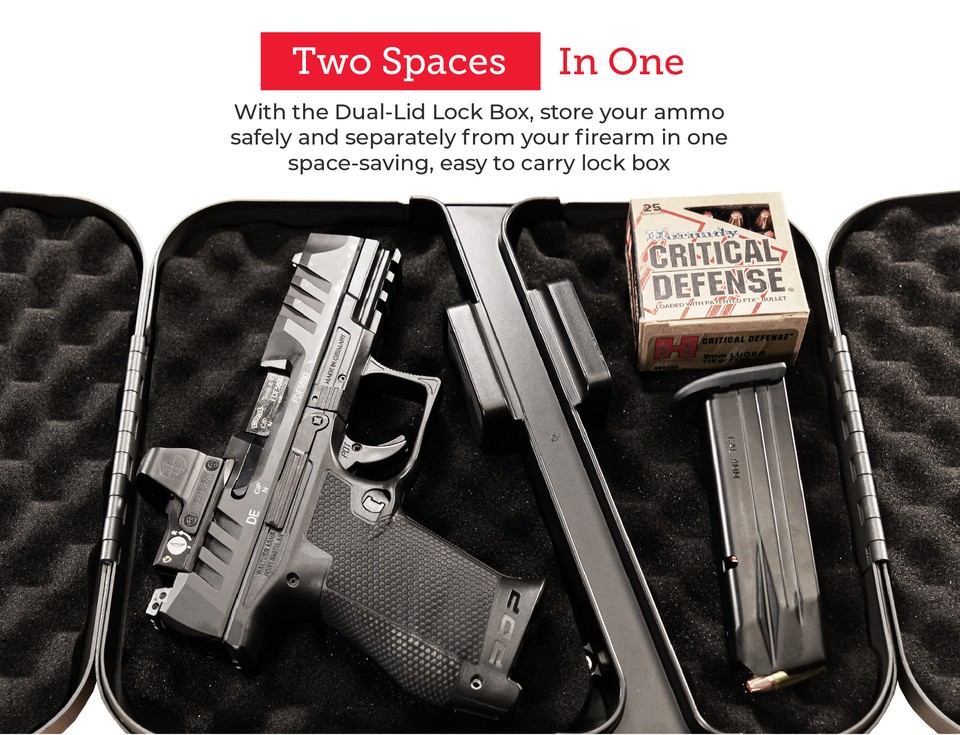 Hornady Dual-Lid Gun Lock Box - 2 Compartment Portable Lock Box | eBay