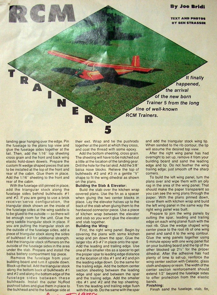 RCM BASIC TRAINER PLAN +BUILDING INSTRUCTIONS +BONUS to Build 50" RC ...