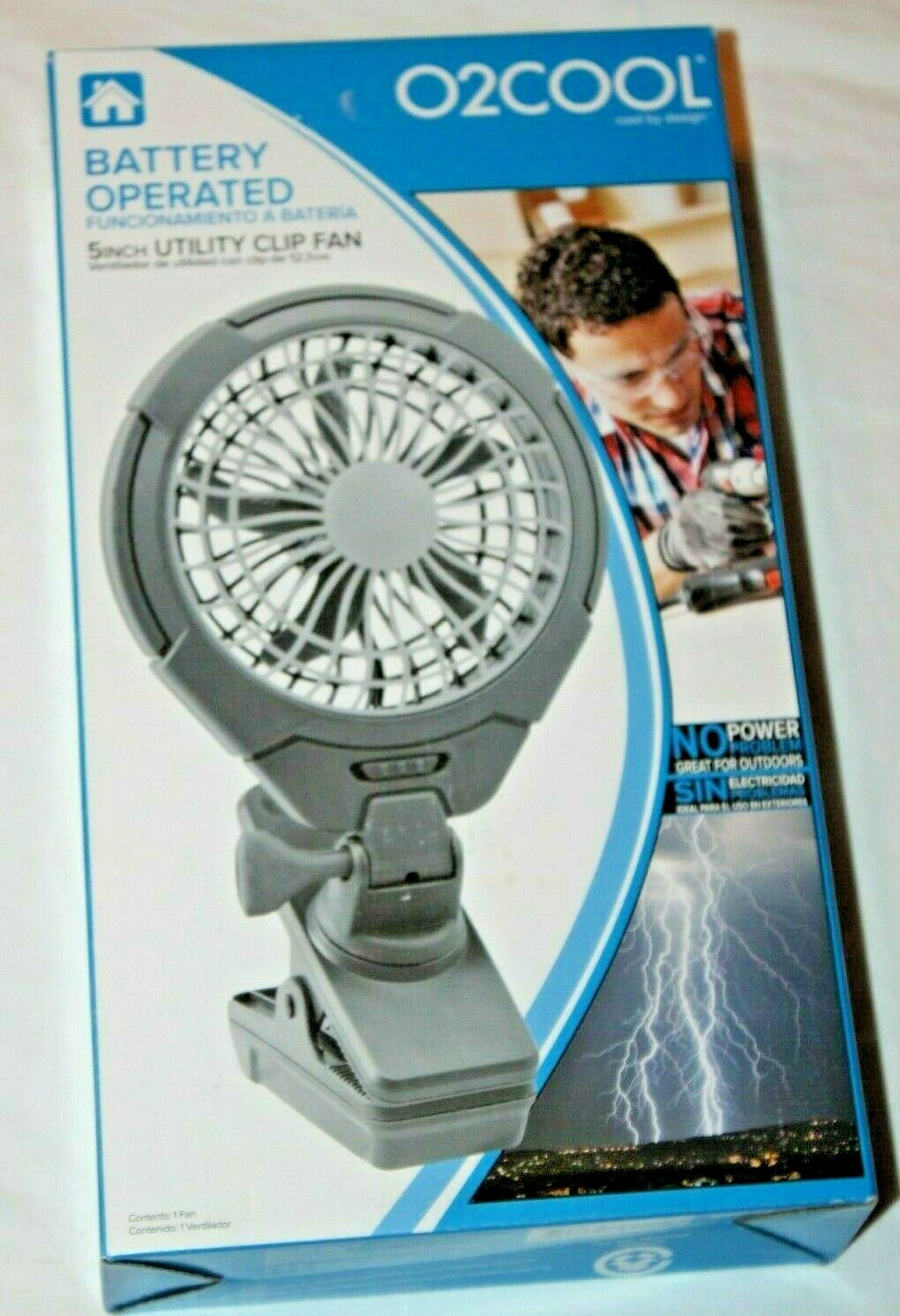 O2Cool O2 Cool Battery Operated 5 in Utility Clip Fan - Gray FCO5005 | eBay