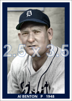 Al Benton - 1948 Detroit Tigers - choose a size - colorized print | eBay