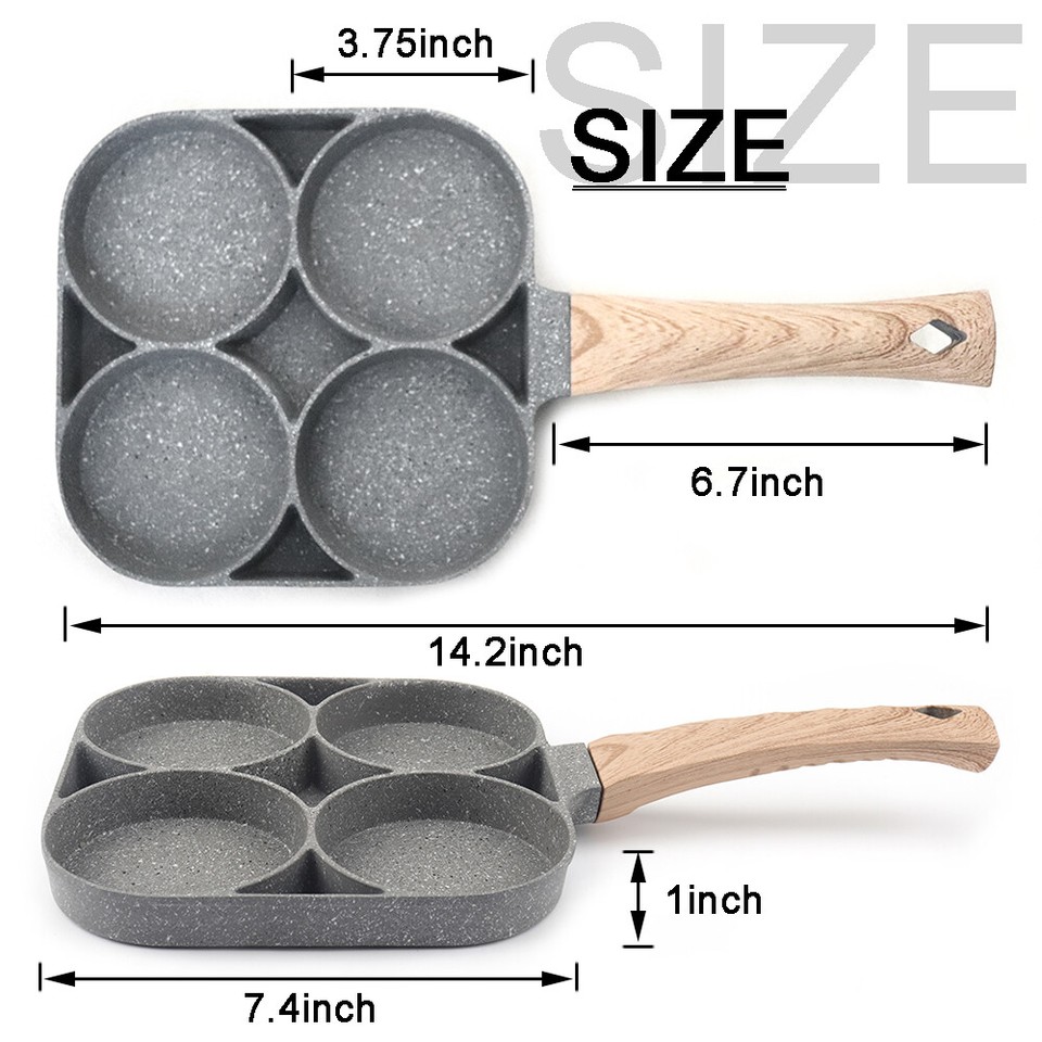 4 Hole Non Stick Frying Pan For Kitchen Pancake Maker Mold Cooking Egg ...