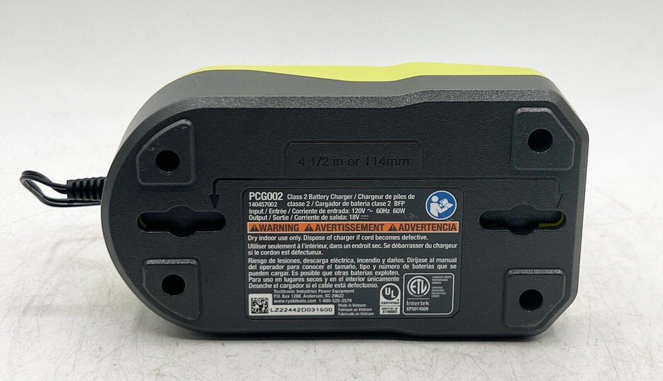 NEW Genuine OEM RYOBI PCG002 18V Volt ONE+ Lithium-Ion Battery Charger ...