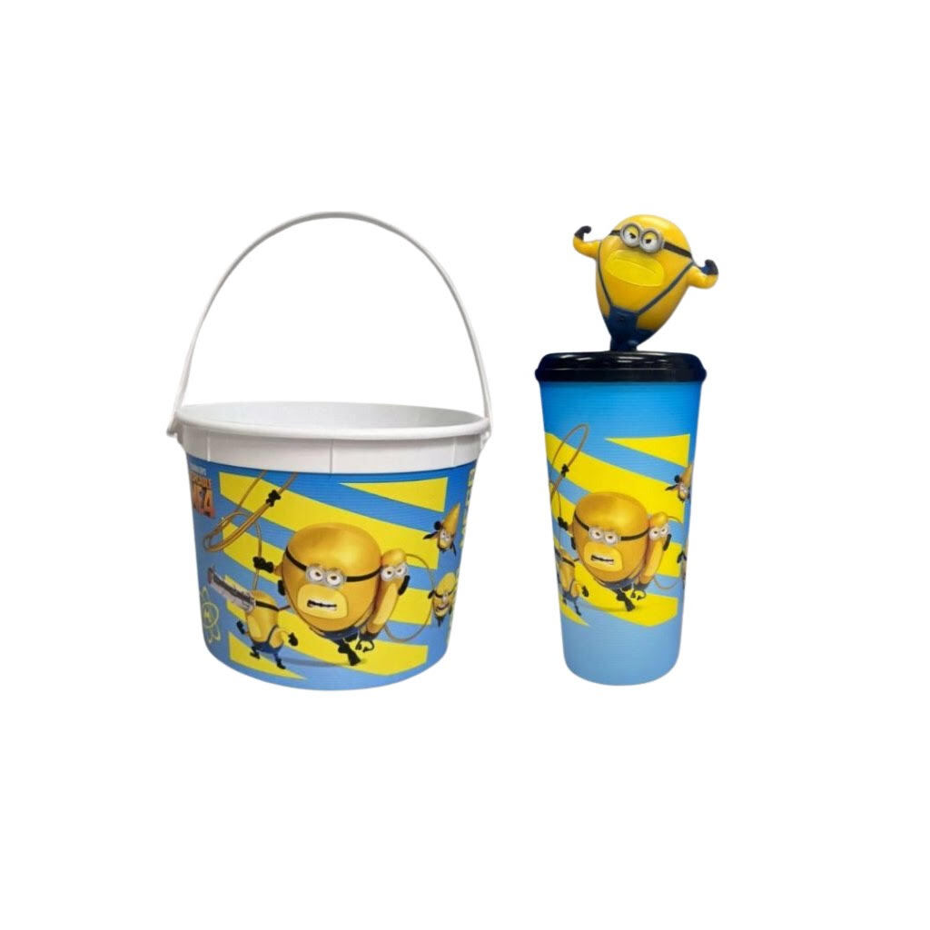 Despicable Me 4 Minions Popcorn Bucket 64oz. & Cup 32oz. With Topper ...