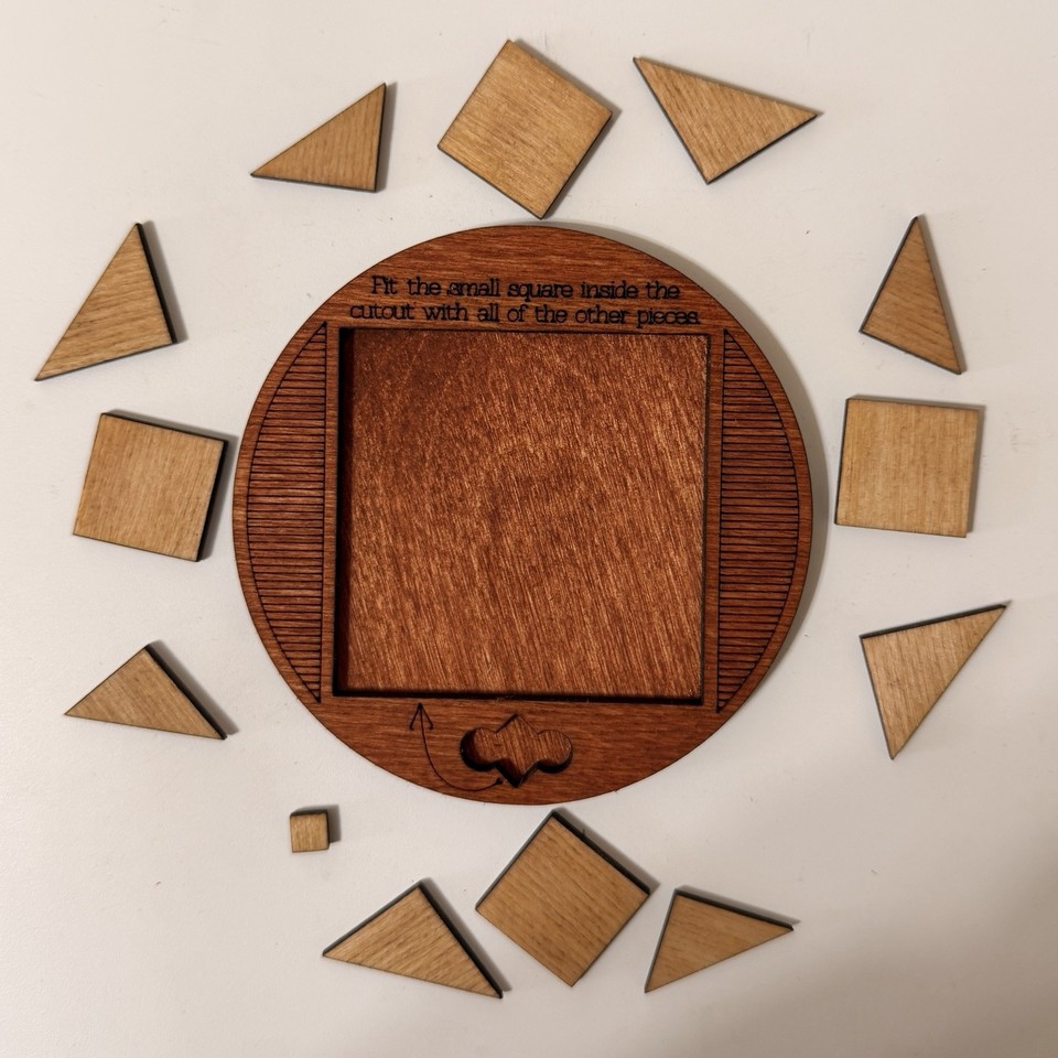 Handmade Wooden Impossible Square Puzzle | Brain Teaser Tangram | eBay