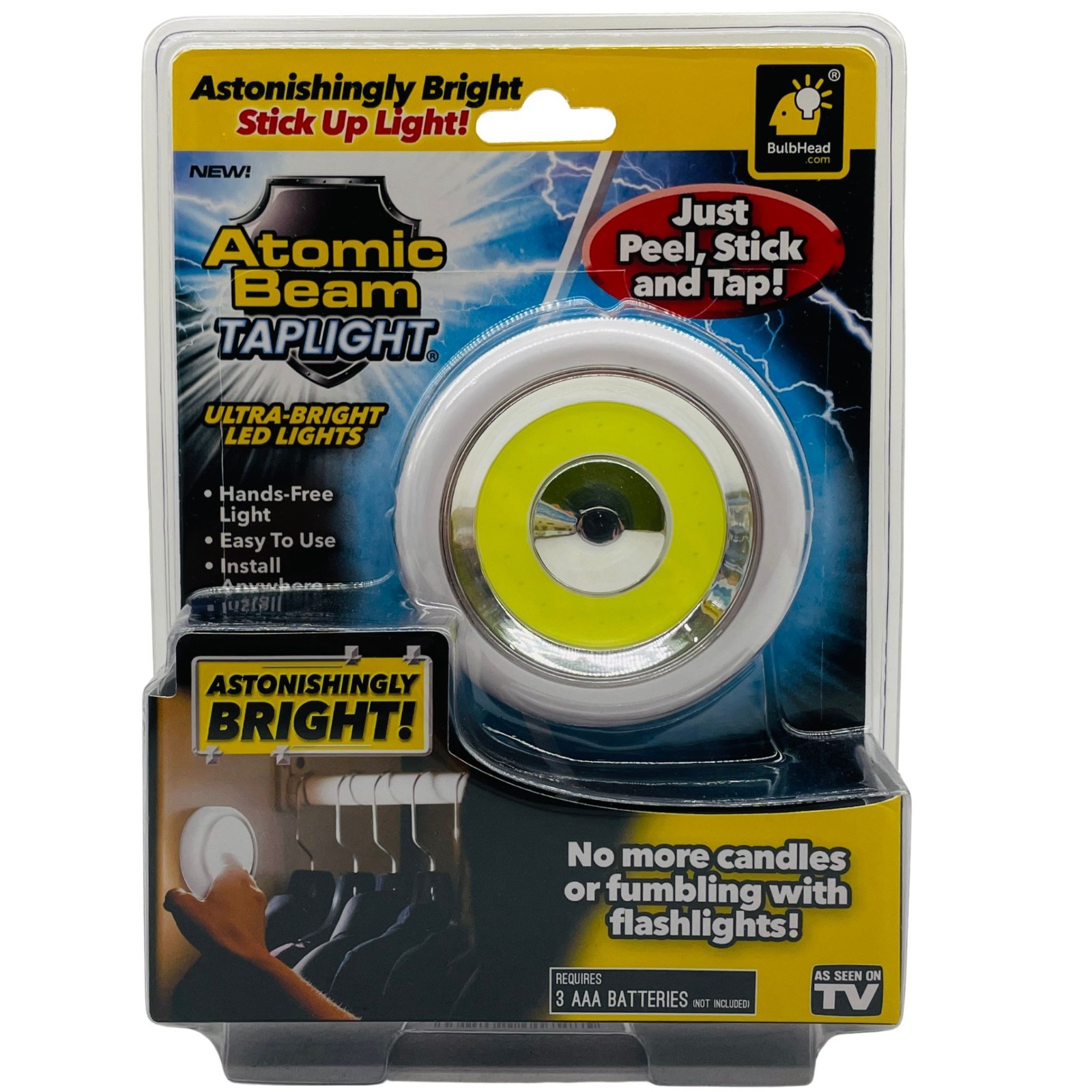 BulbHead Atomic Beam TapLight Ultra-Bright LED Stick-Up Light (1 Pack) – New | eBay