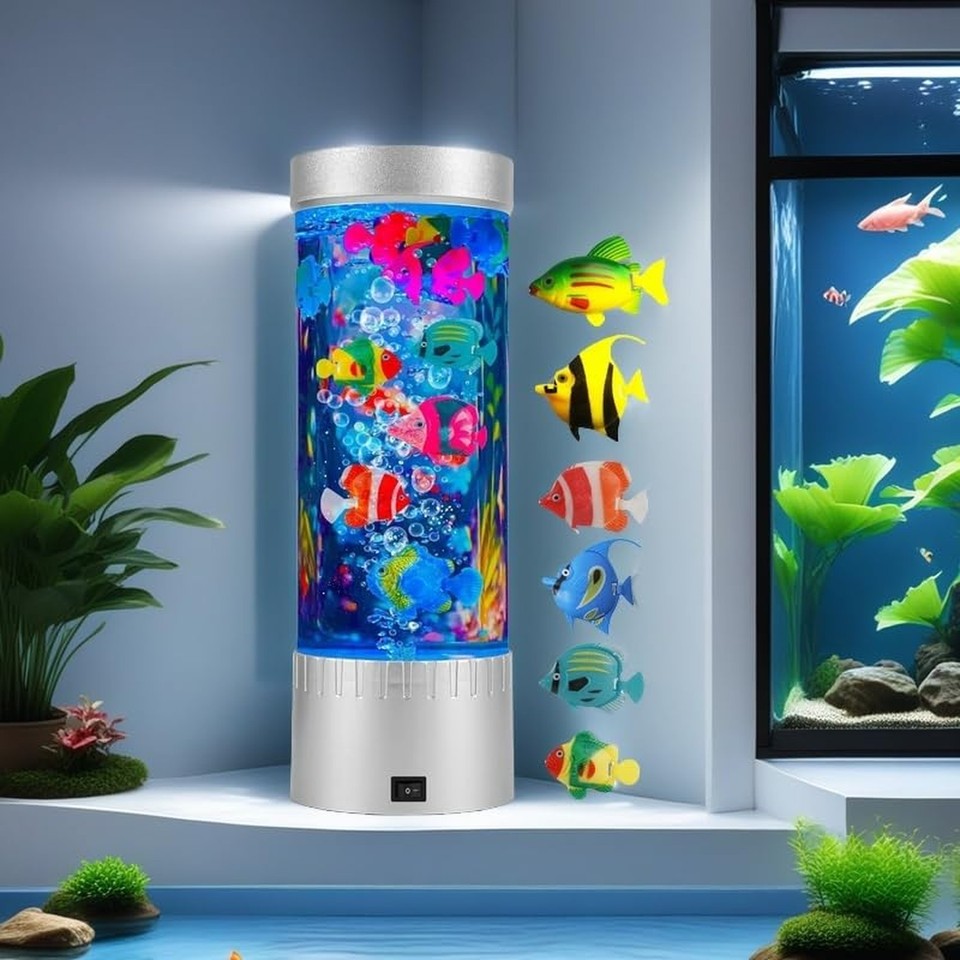 Bubble Fish Lamp, LED Aquarium Sensory Light, 1ft Colorful Bubble Tube ...