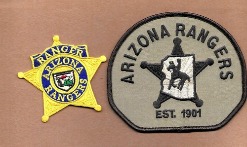 ARIZONA- 2 PATCH SET- ARIZONA RANGERS- RARE TAN VERSION- GREAT SET TO ...