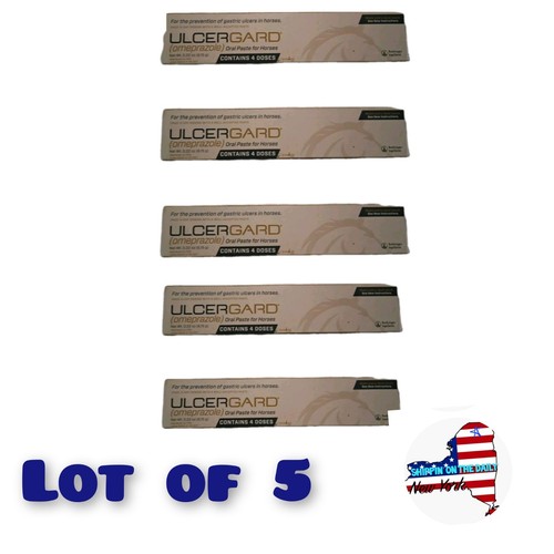 ULCERGARD (LOT5) Oral Paste for Horse Stomach Ulcer 1.8mg .22oz 5 @ 02/ ...