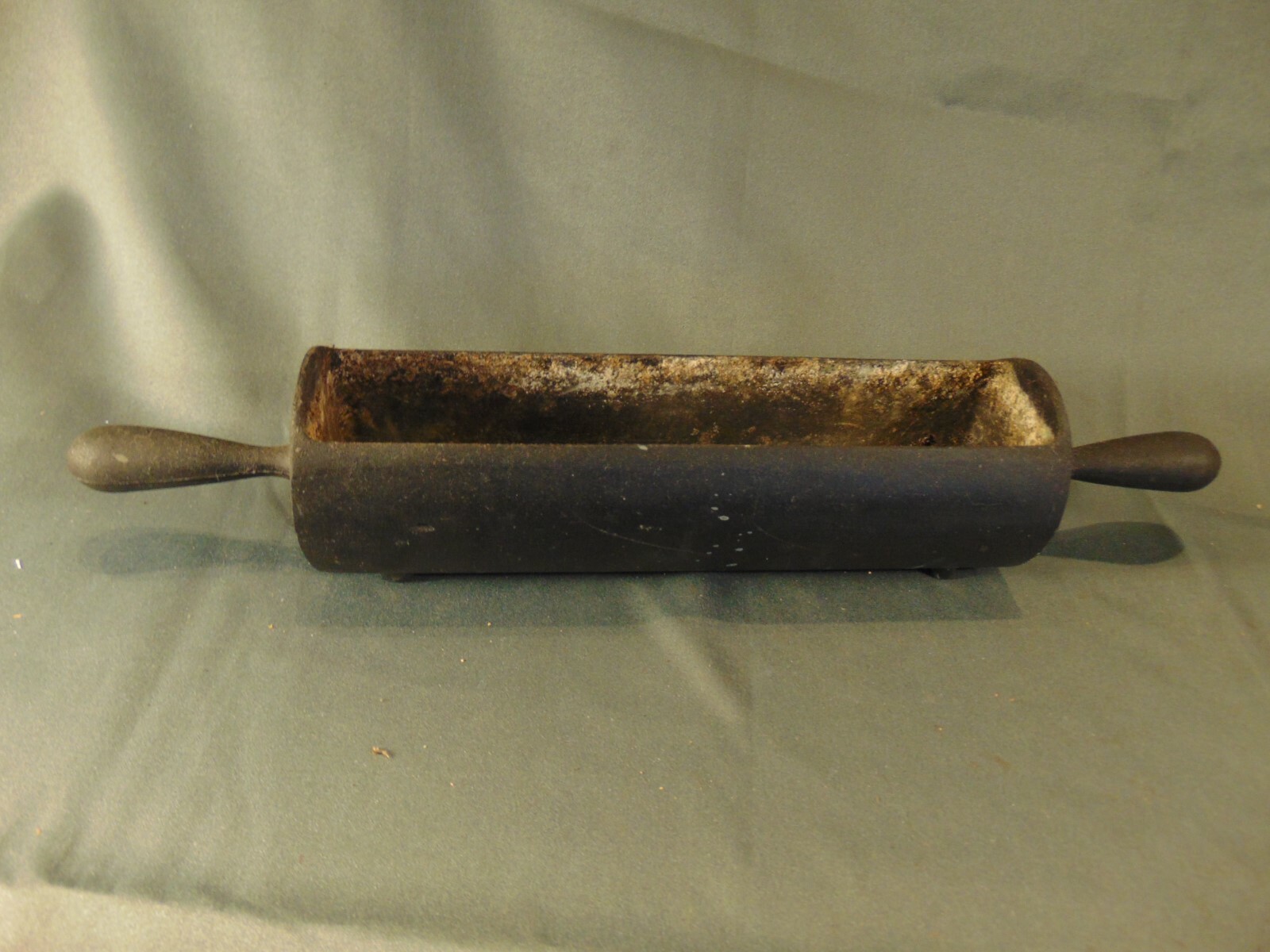 Black cast iron rolling pin mini herb garden kitchen decor 15" long ...