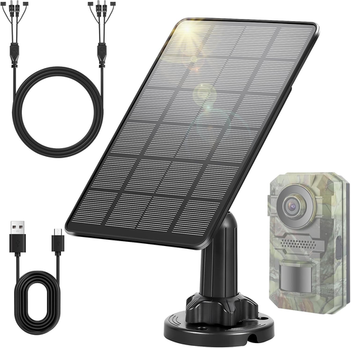3W Trail Camera Solar Panel DC 6V Output with Built-In Battery for Game ...