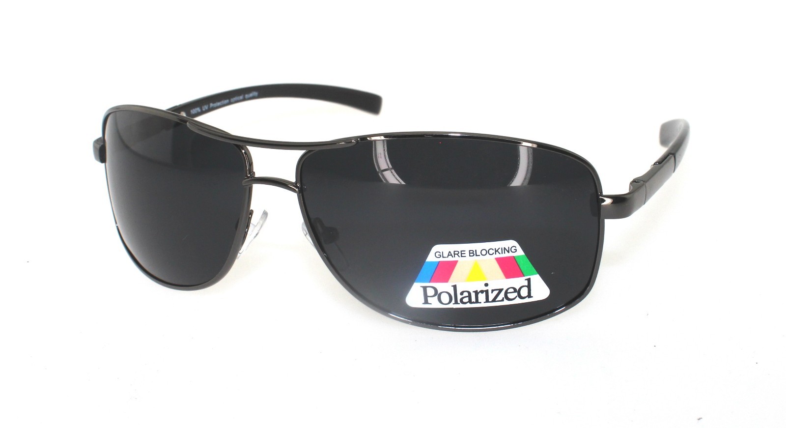 Polarised Metal Aviator Sunglasses Black Brown Green Spring Loaded Mens ...