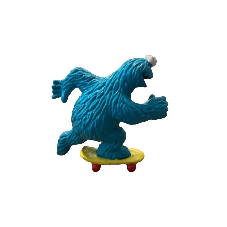 Vintage Cookie Monster Skate Boarding PVC Figure, Cake Topper, Sesame ...