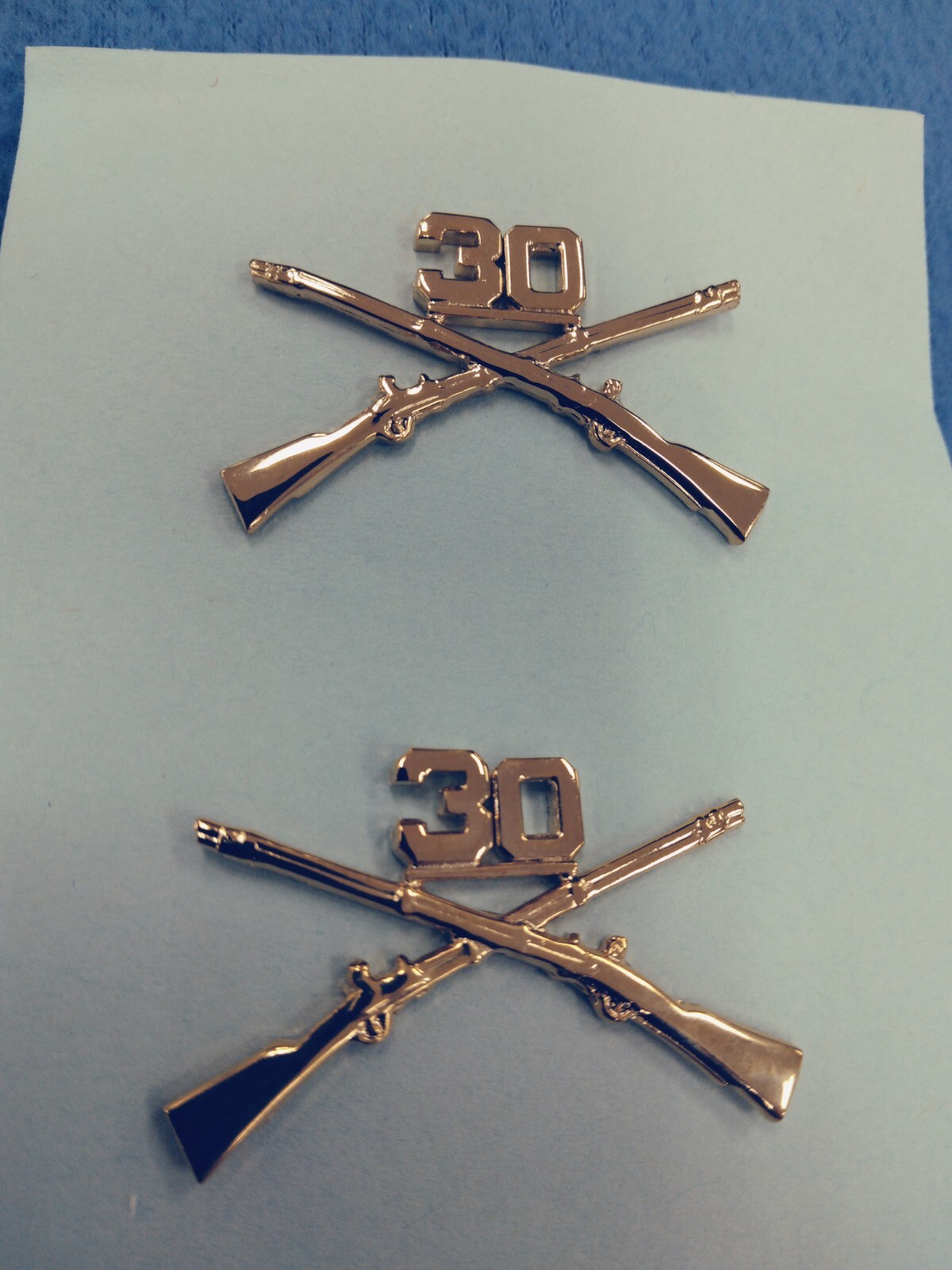 PAIR OF - 30th INFANTRY Military Collar Pins - NEW - D-22 | eBay