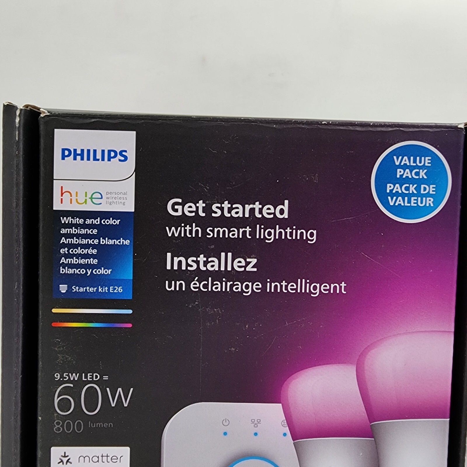 Philips Hue 60-Watt Smart LED Color Changing Light Bulb With Bluetooth ...