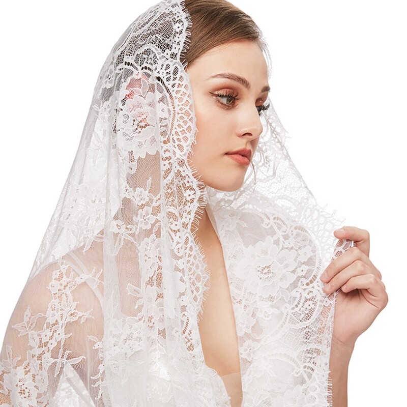 Church Veil Mantilla Scarf Latin Mass Lace Veils for Confirmation and ...