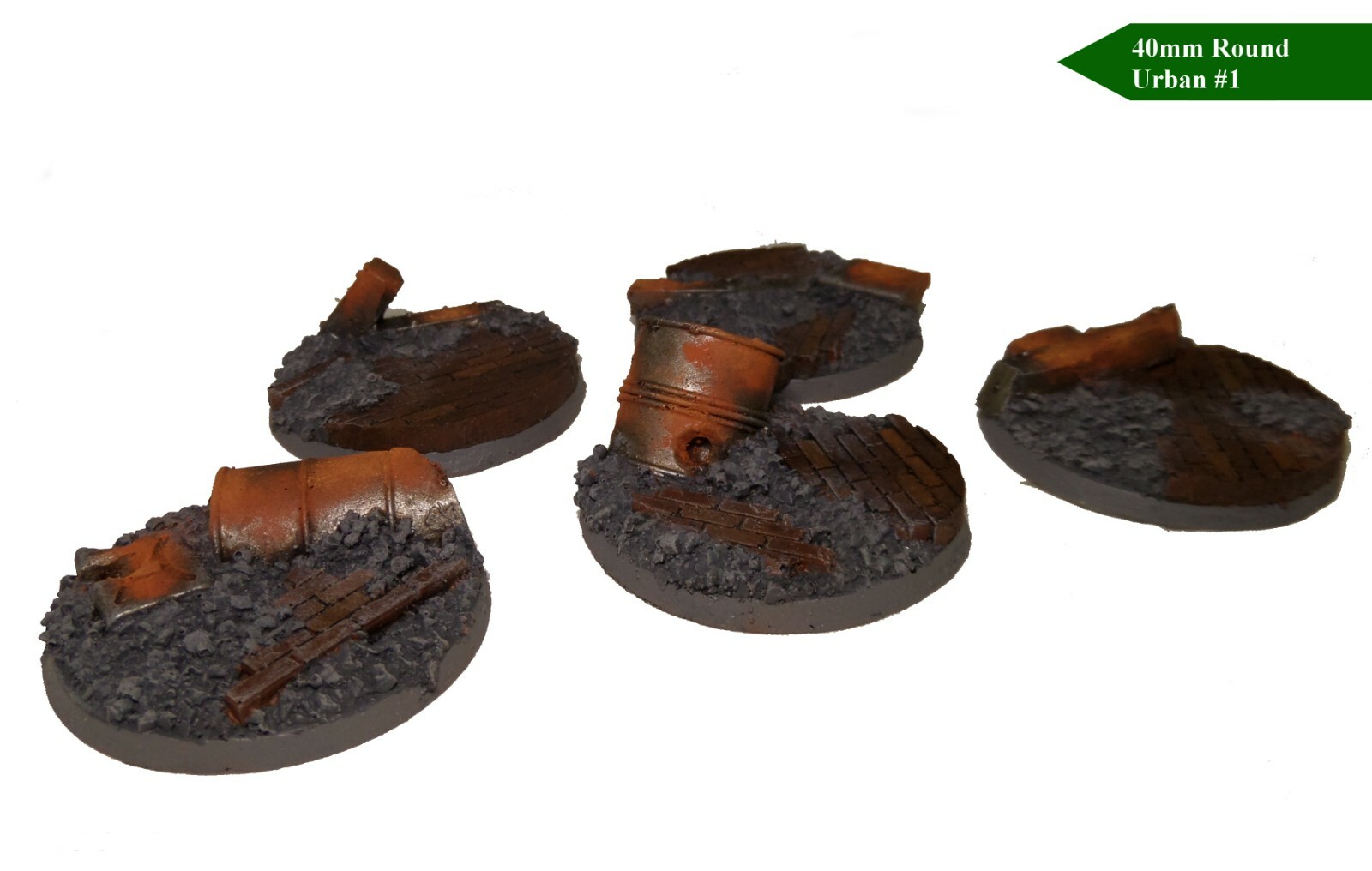 40mm Round Resin Scenic Infantry Bases - Urban/Rubble Wargames ...
