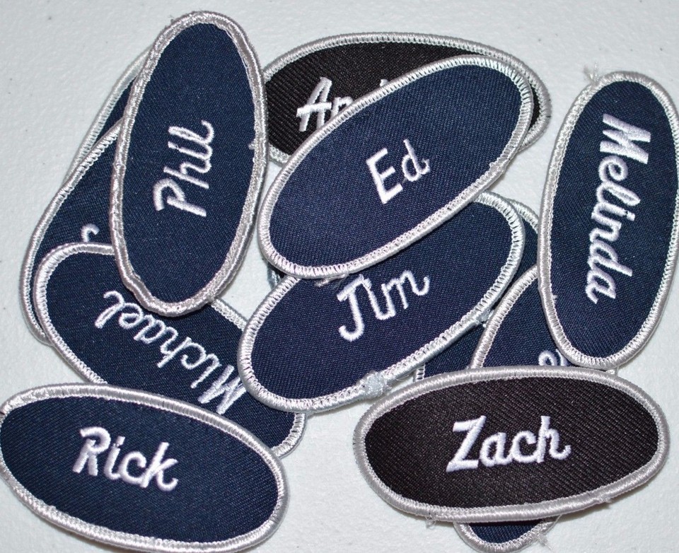 Embroidered Name Tag Patch for Work Shirt Jacket Uniform Sales Mechanic ...