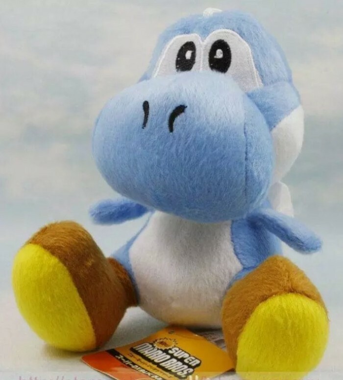 SUPER MARIO BROS. YOSHI BLEU PELUCHE - 18CM - Plush Waluigi Boo Pupazzo ...