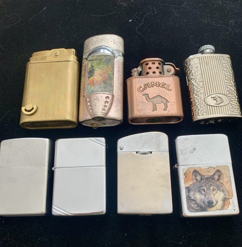 Vintage Lighters Lot Of 8 - Zippo’s, Musical Lighter, Camel, Victor ...