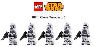 LEGO Star Wars Lot of 5 - 187th Legion Clone Trooper Minifigs 75342 ...