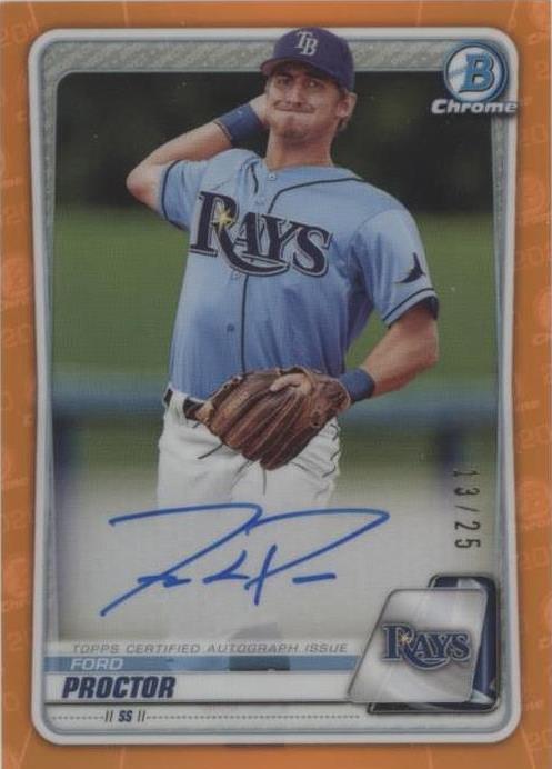 2020 Bowman - Chrome Prospects Autographs Ford Proctor #CPA-FP Orange ...