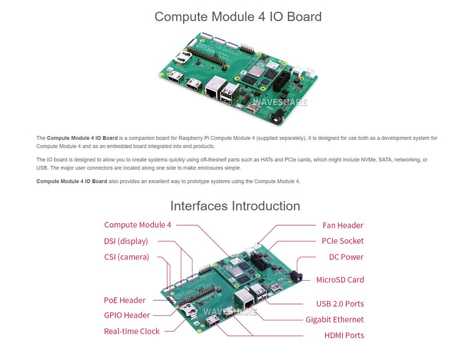 Raspberry Pi Compute Module 4 Development Kit with RPi IO Board 7 ...