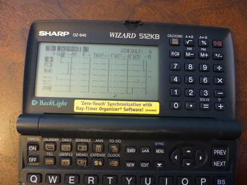 Sharp Wizard 512KB Personal Information Organizer Model OZ-640 PARTS ...