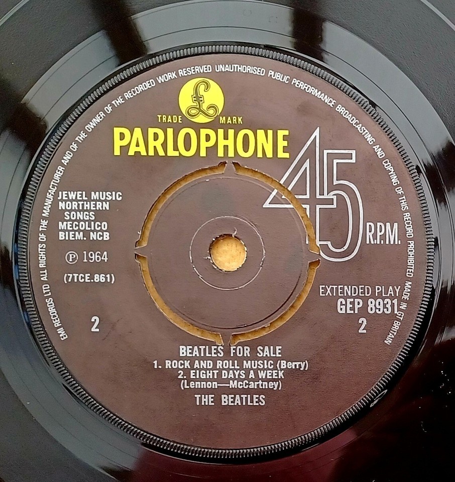 " BEATLES FOR SALE " SUPER LATE 70S UK EP WITH LOW 3T MOTHER STAMPER ...