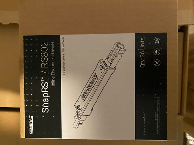 Box of 36 Generac SnapRS RS802 Inline Disconnect Devices (newest ...