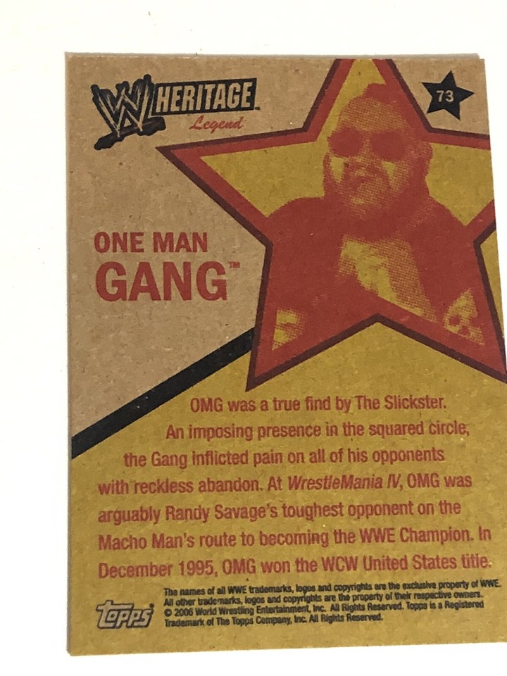 One Man Gang WWE Heritage Topps Trading Card 2006 #73 | eBay