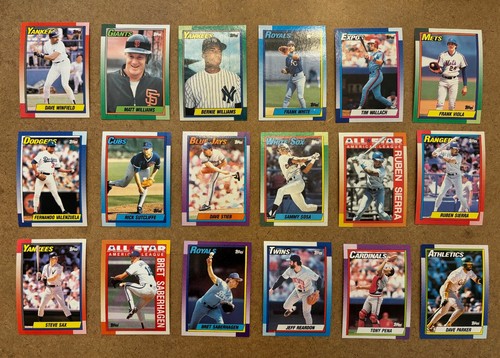 1990 Topps Baseball Starter Lot (600+ Cards) GOOD-EX Commons, Stars ...